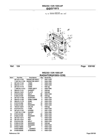 Komatsu WS23S-1 Motor Scraper Parts Catalogue Manual - SN 1005 AND UP.pdf