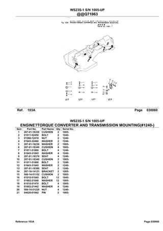 Komatsu WS23S-1 Motor Scraper Parts Catalogue Manual - SN 1005 AND UP.pdf