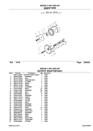 Komatsu WS23S-1 Motor Scraper Parts Catalogue Manual - SN 1005 AND UP.pdf