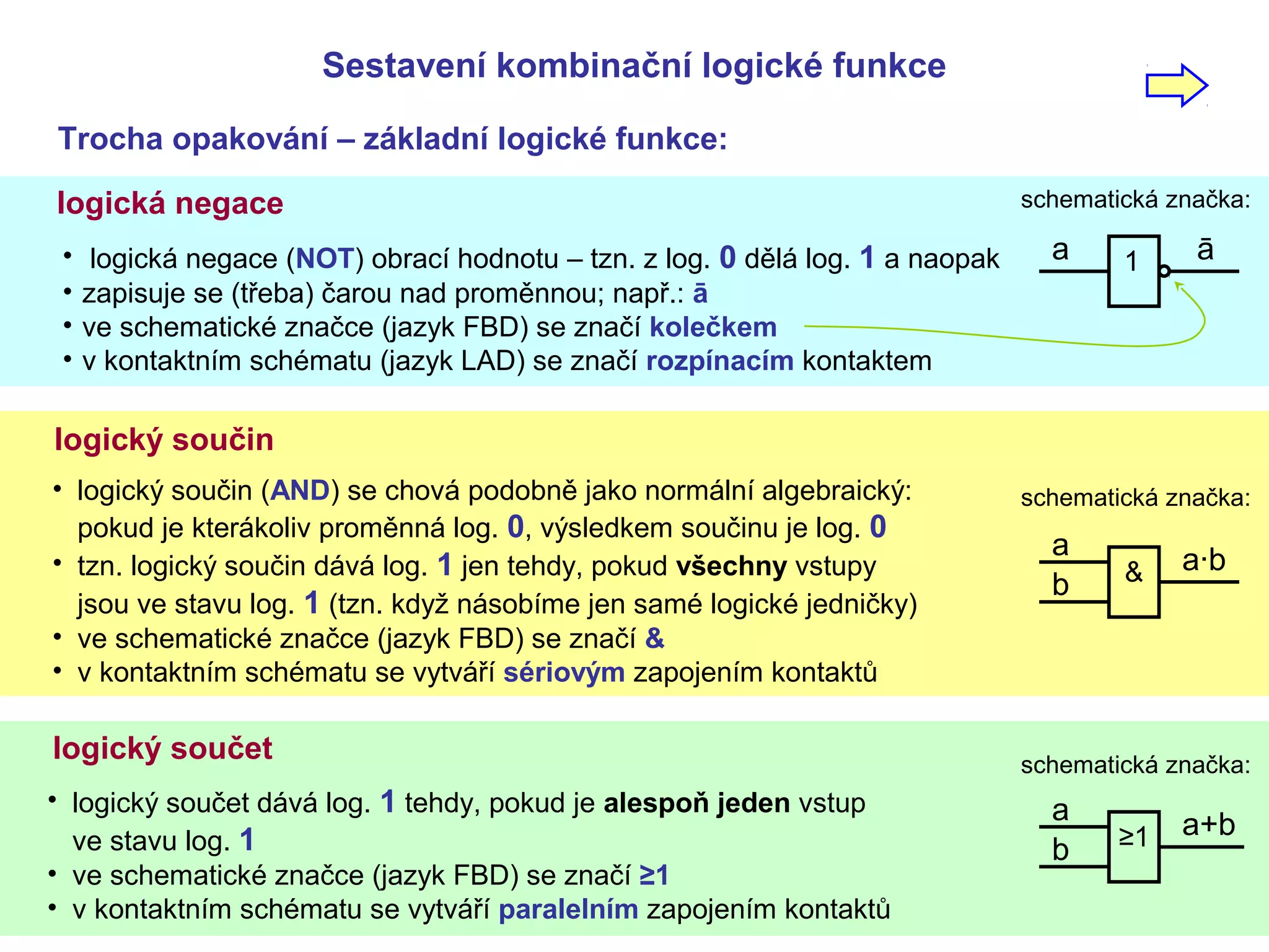 Kombinacni logicka funkce | PPT