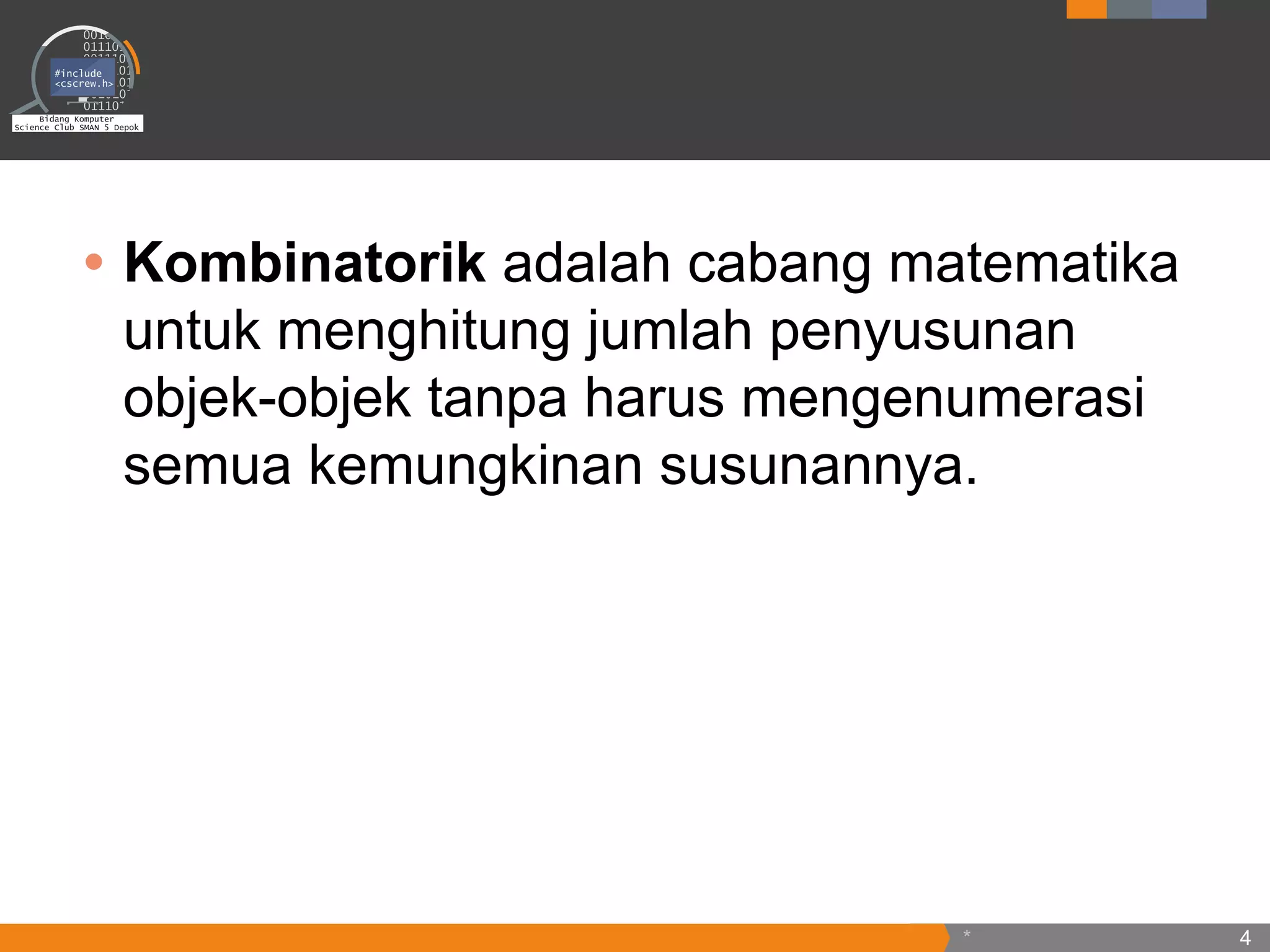 Matematika Diskrit - Kombinatorik 01 | PDF