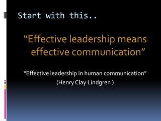 Communication in Leadership | PPTX