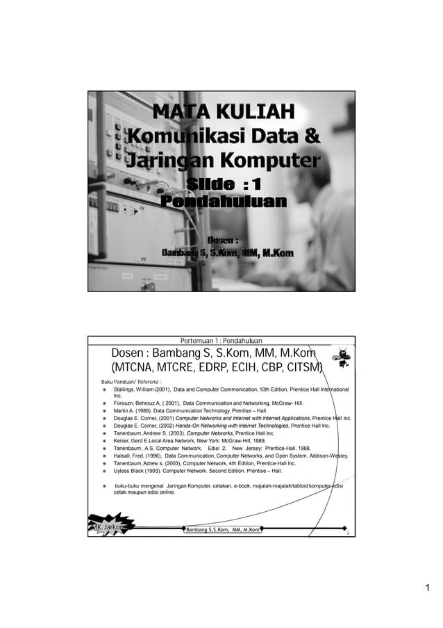 Mata Kuliah Komunikasi Data dan Jaringan Komputer | PDF