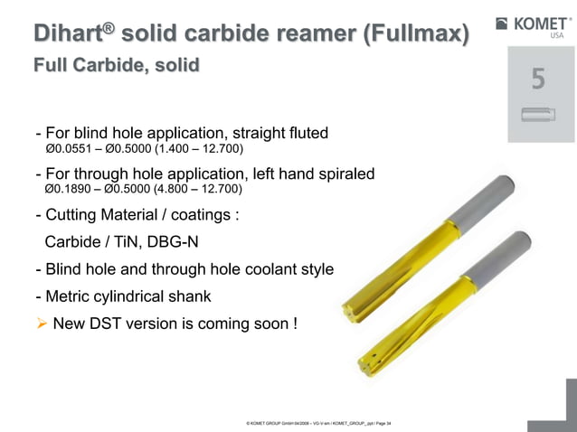 Komet Dihart tools for Reaming Training.pdf | Woodworking | Arts and Crafts