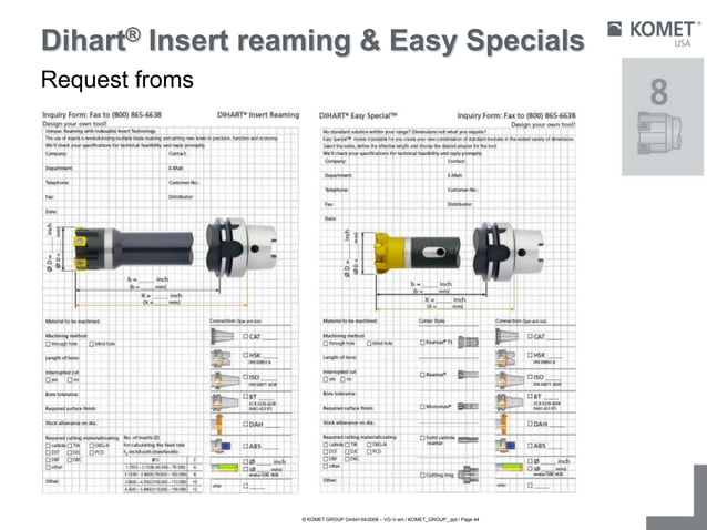 Komet Dihart tools for Reaming Training.pdf | Woodworking | Arts and Crafts