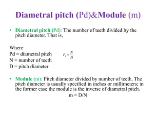 UNIT-4-KOM-GEARS-TYPES AND NOMENCLATURE. | PPTX