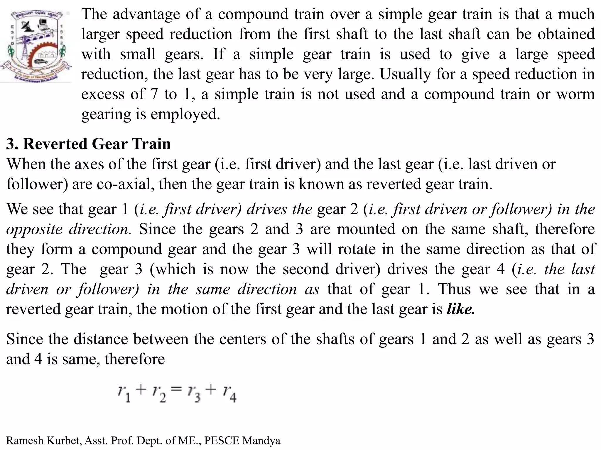 Kom geartrains and Belt drives | PPTX