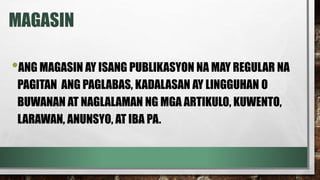 Komiks at Magasin | PPTX