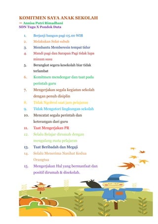 Komitmen saya anak sekolah | PDF