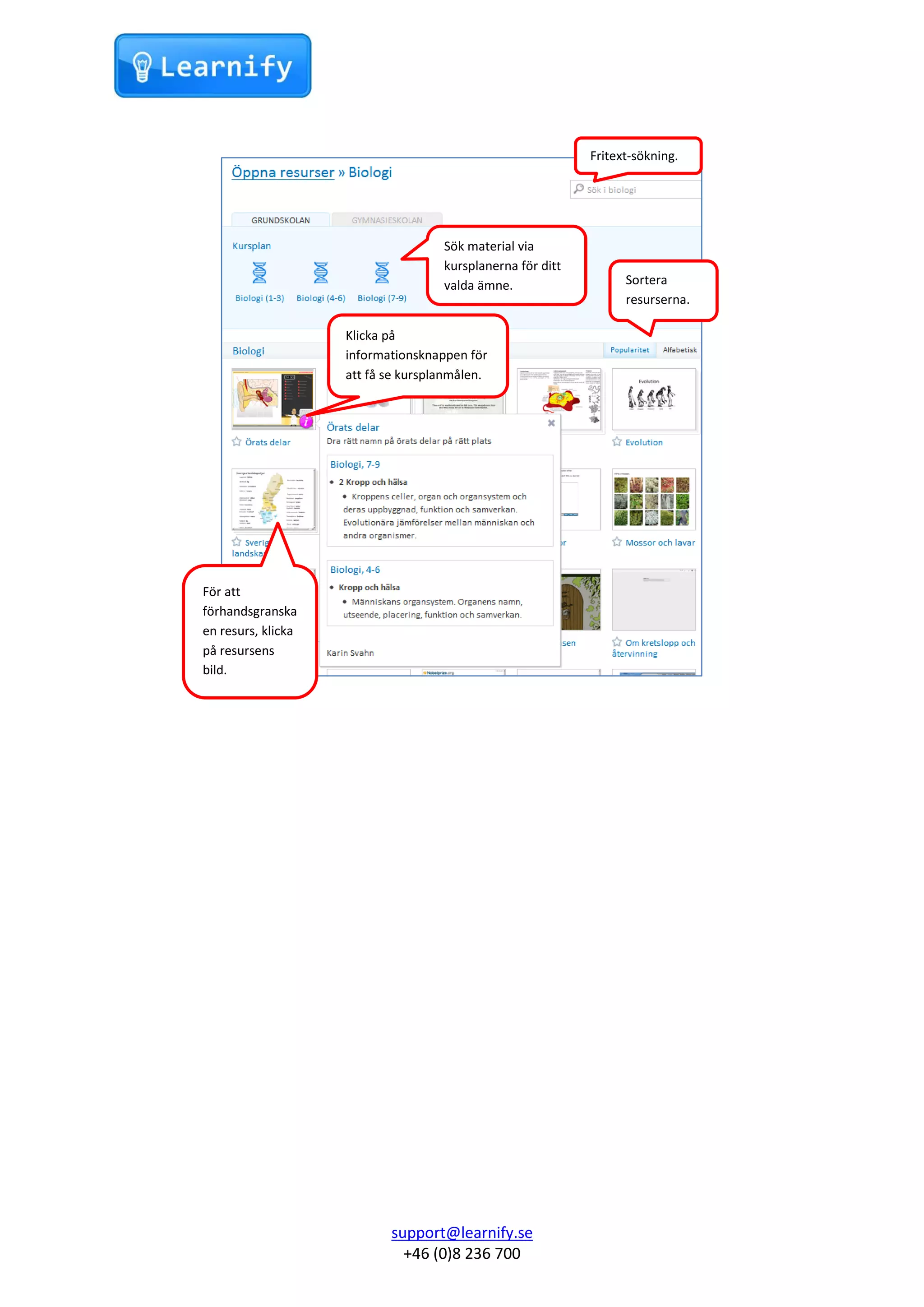 Komma igång med learnify snabbmanual | PDF