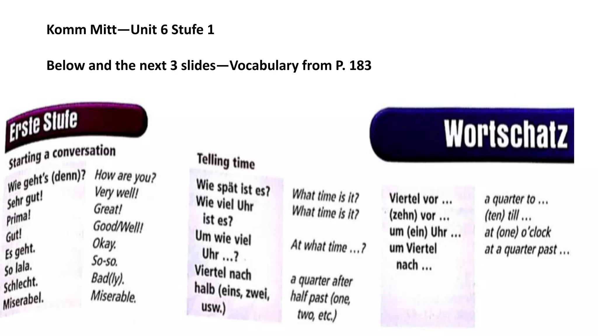 Komm mit unit 6 lesson 1 | PPTX | Homework and Study | Education