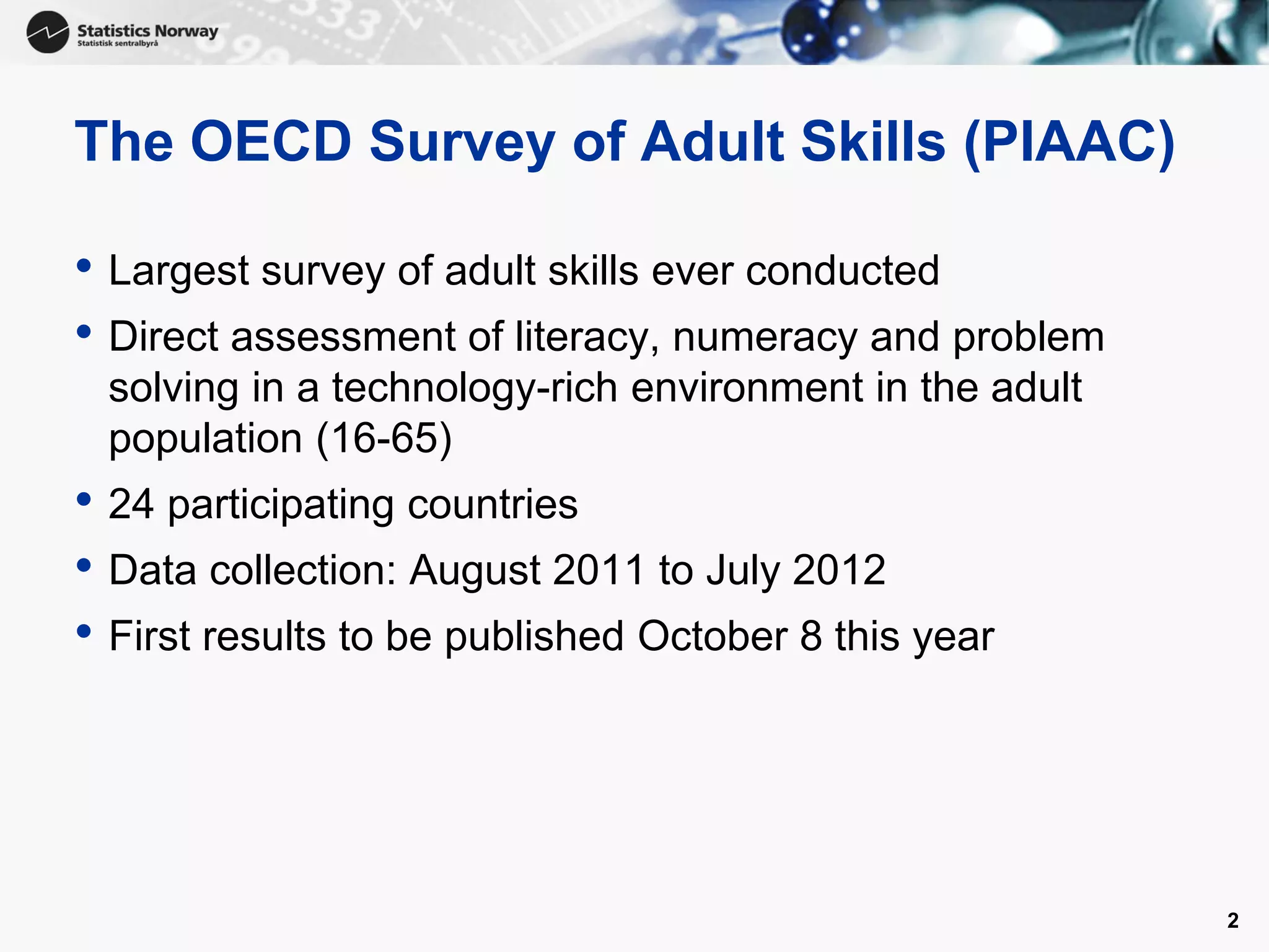 Kommunikasjon: A Nordic PIAAC database | PPT | Free Download