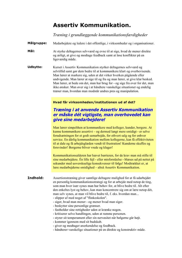 ASSERTIV KOMMUNIKATION | PDF