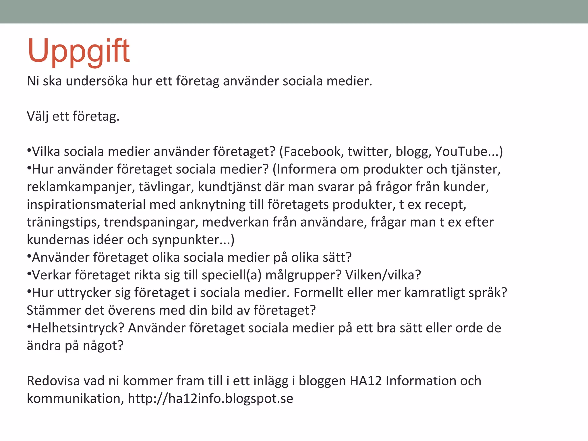 Kommunikation i sociala medier | PPT