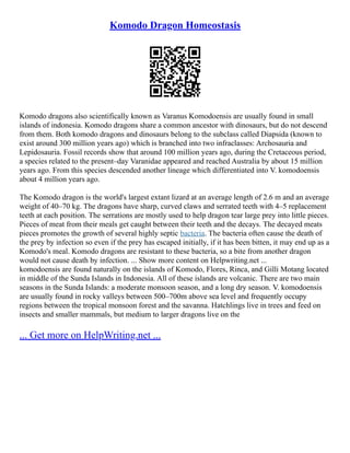 Komodo Dragon Homeostasis | PDF