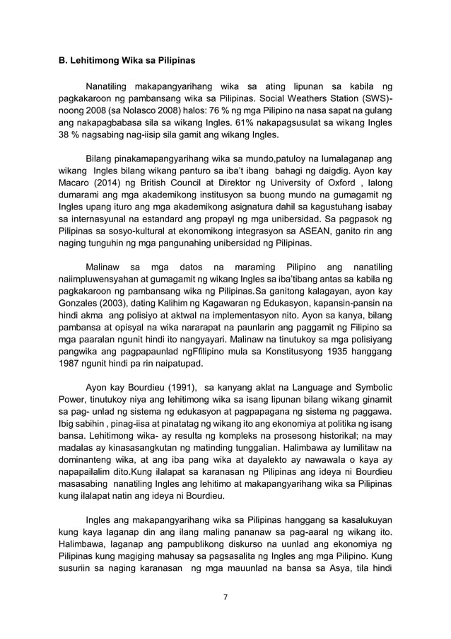 Komunikasyon at Pananaliksik sa Wika at Kulturang Pilipino | PDF