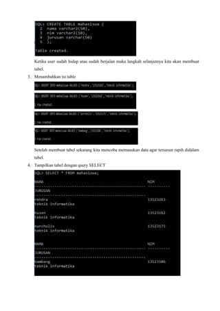 Modul Komparasi Locking Mechanism dan Deadlock Pada Oracle dan MySQL | PDF