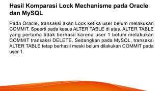 Presentasi Komparasi Locking Mechanism dan Deadlock Pada Oracle dan ...