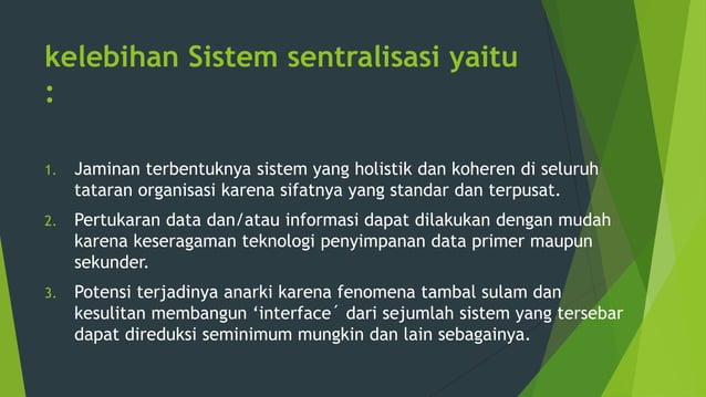 Komparasi pendekatan sistem sentralistis dan desentralistisi | PPTX