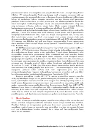 Kompatibilitas Restorative Justice dengan Nilai-Nilai Pancasila dalam Sistem Peradilan Pidana ...