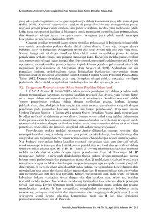 Kompatibilitas Restorative Justice dengan Nilai-Nilai Pancasila dalam Sistem Peradilan Pidana ...
