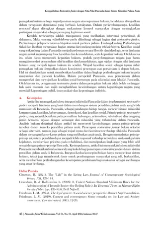 Kompatibilitas Restorative Justice dengan Nilai-Nilai Pancasila dalam Sistem Peradilan Pidana ...