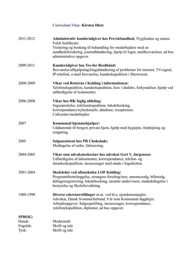 Kompetence cv kirsten dietz | PDF