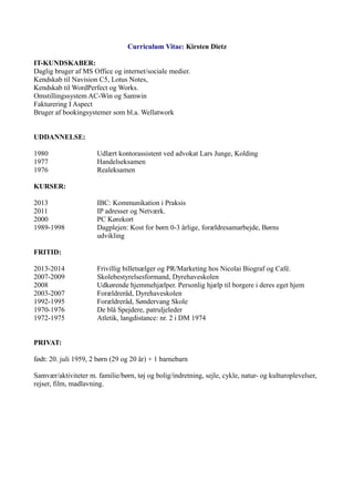 Kompetence cv kirsten dietz | PDF