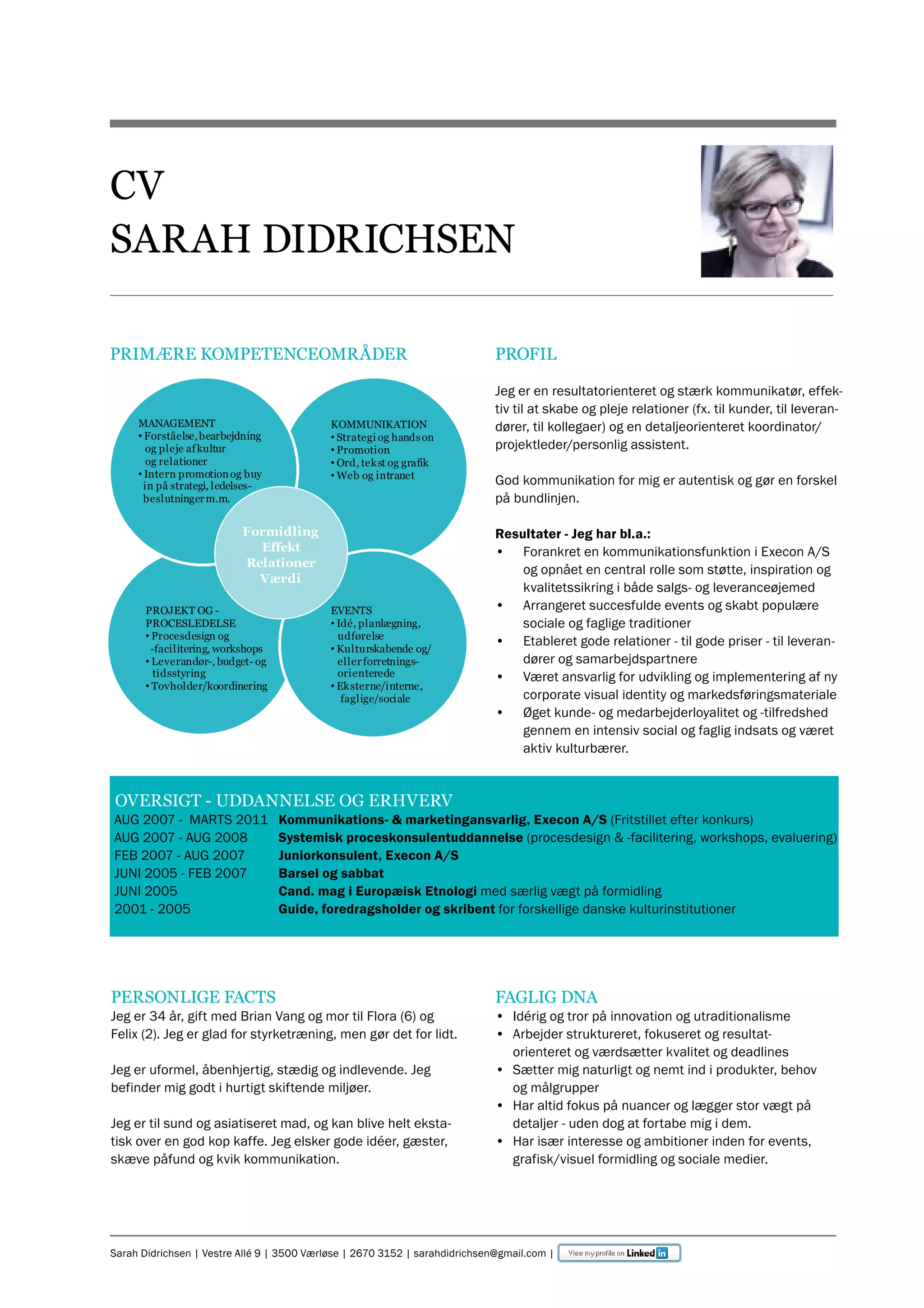 Kompetenceprofil Sarah Didrichsen Juni 2011 | PDF