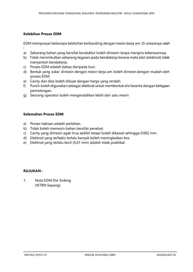 Kompetensi kp mpi 602.01 cnc edm die sinker | DOCX
