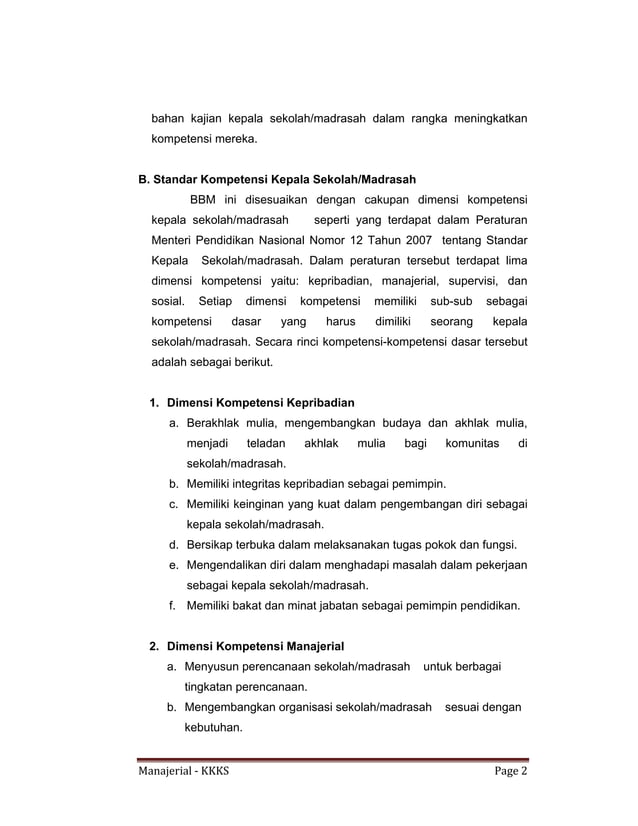 Kompetensi Manajerial Kepala Sekolah | PDF