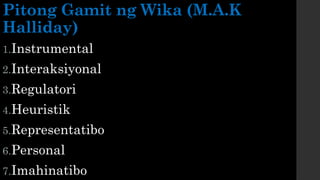 KOMPIL IKAPITONG ARALIN GAMIT NG WIKA SA LIPUNAN | PPT