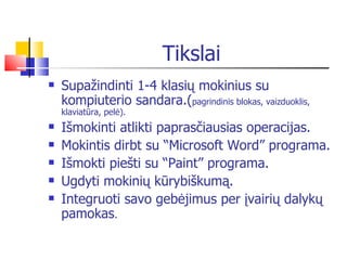 Kompiuterio pradziamokslis kursai.tinklas.lt