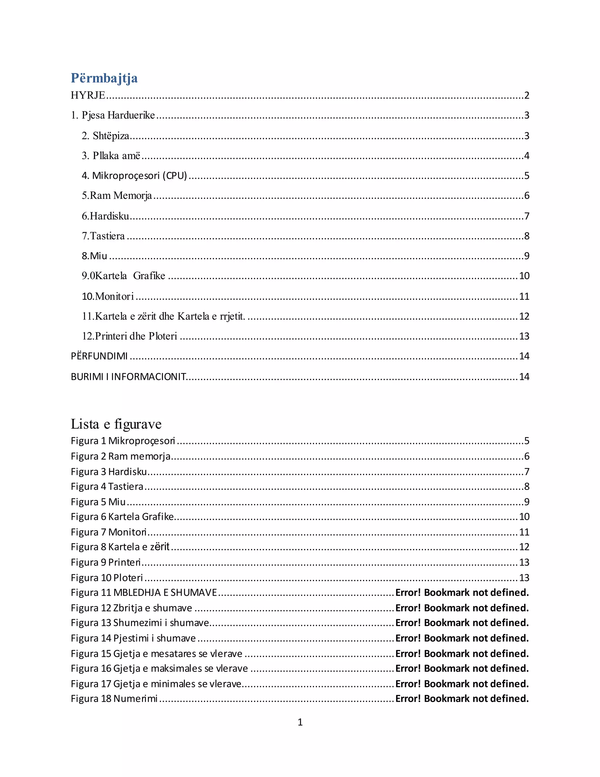 Kompjuteri, Historiku i tij dhe pjeset harduerike te tij ( CPU ...