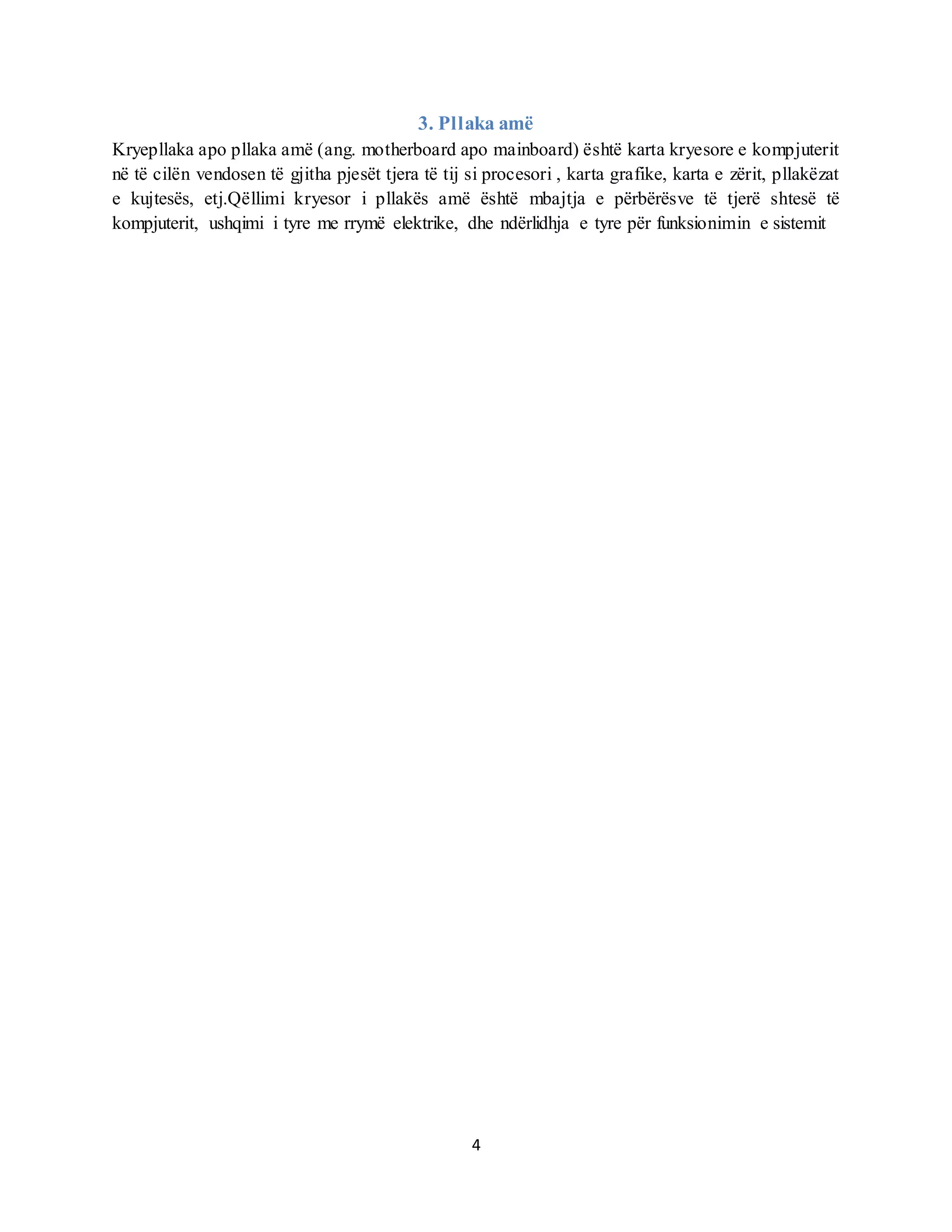 Kompjuteri, Historiku i tij dhe pjeset harduerike te tij ( CPU ...