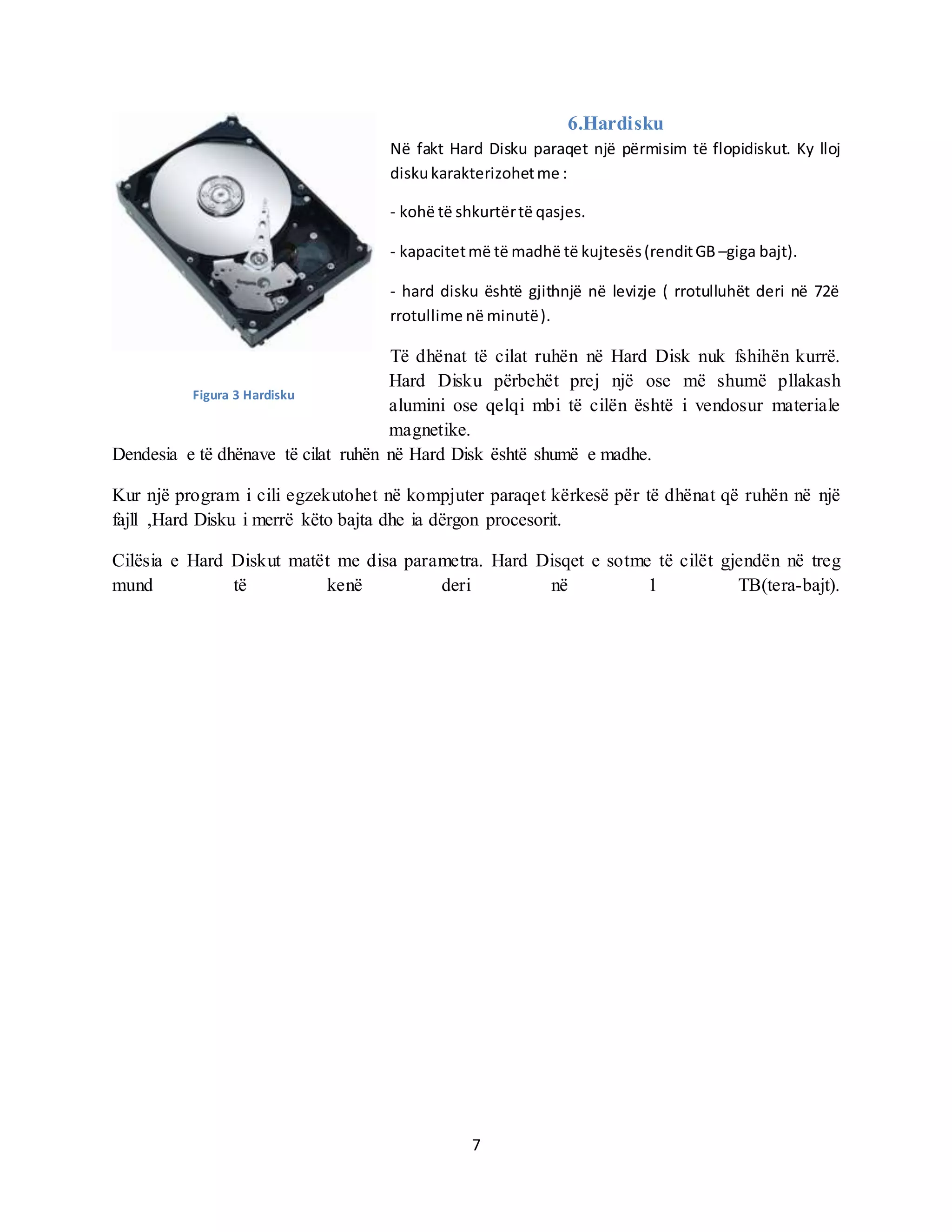 Kompjuteri, Historiku i tij dhe pjeset harduerike te tij ( CPU ...