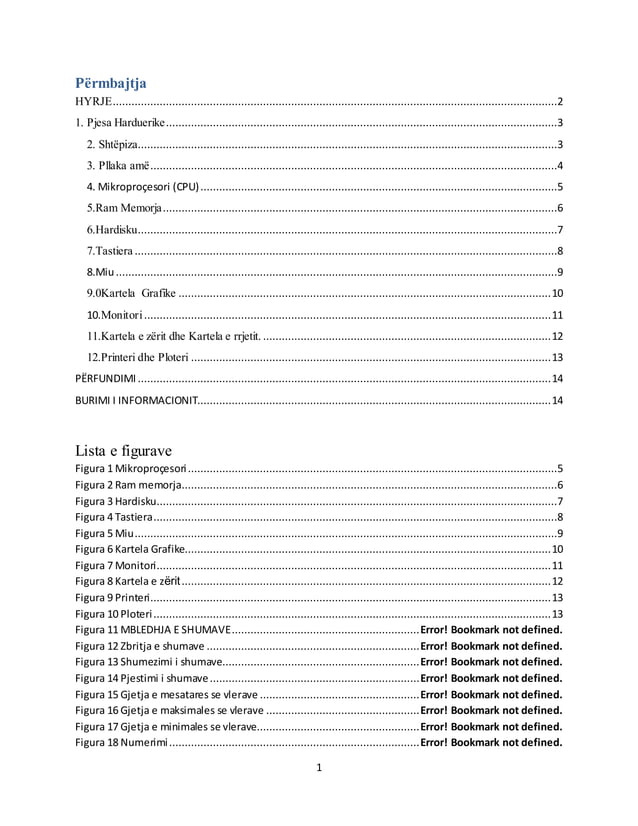 Kompjuteri, Historiku i tij dhe pjeset harduerike te tij ( CPU ...