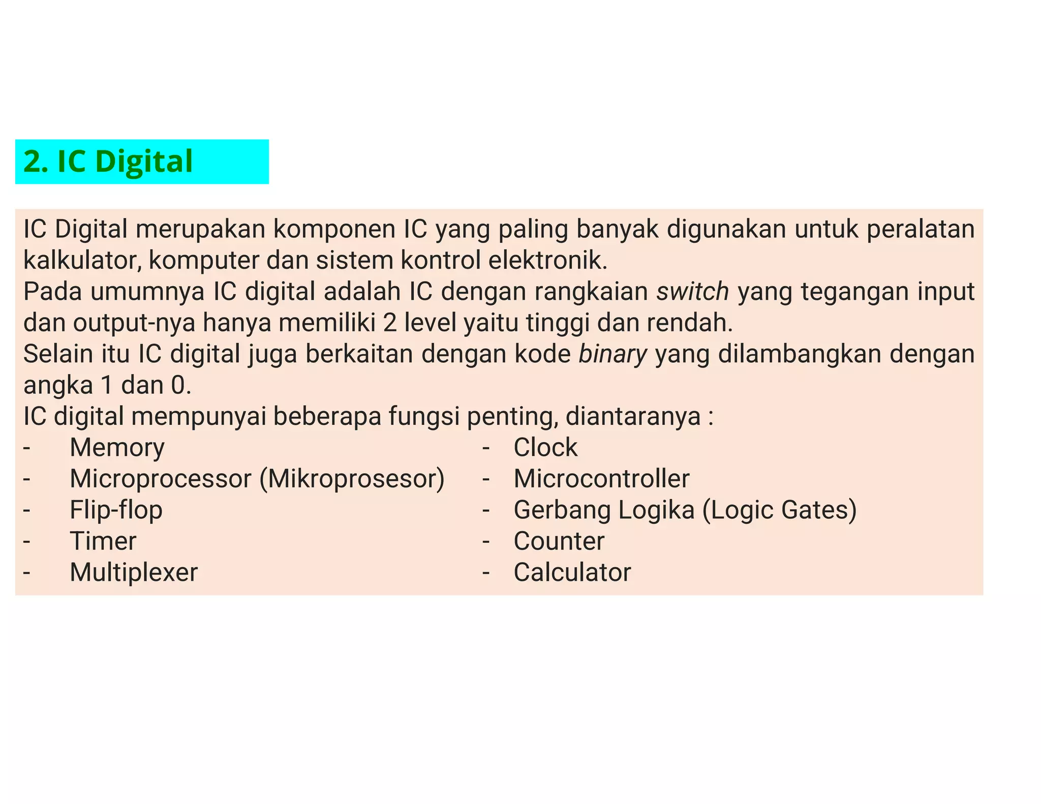 Komponen aktif 2 ic | PDF
