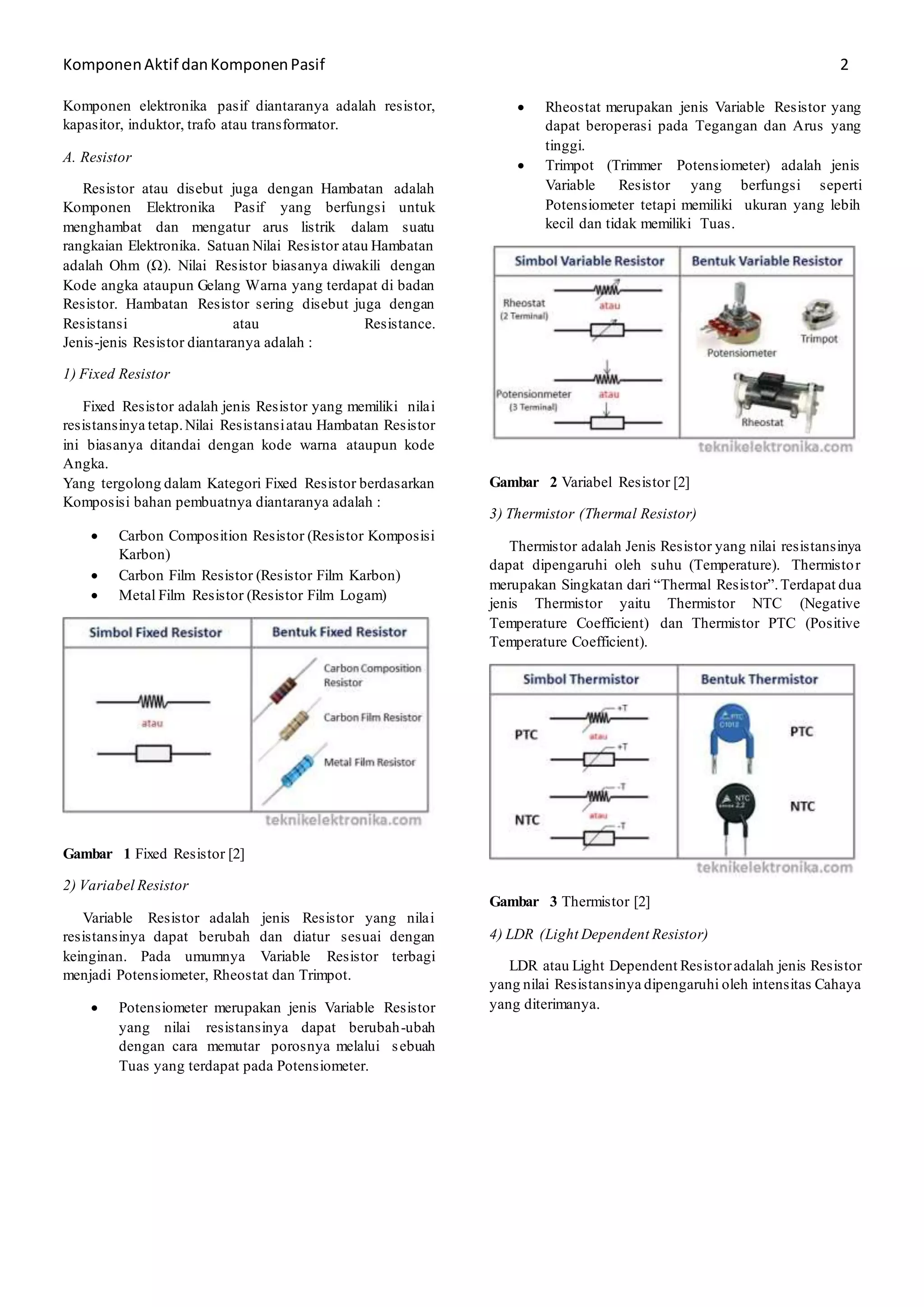 Paper Komponen aktif dan komponen pasif | DOCX