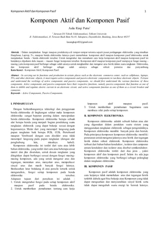 Paper Komponen aktif dan komponen pasif | DOCX