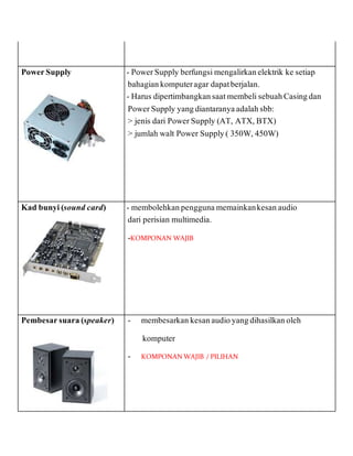 Komponen asas komputer | DOCX