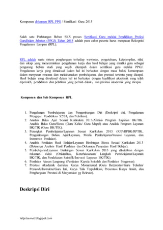 Komponen dokumen rpl_ppg_2015