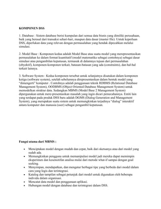 Komponen Dss | DOC