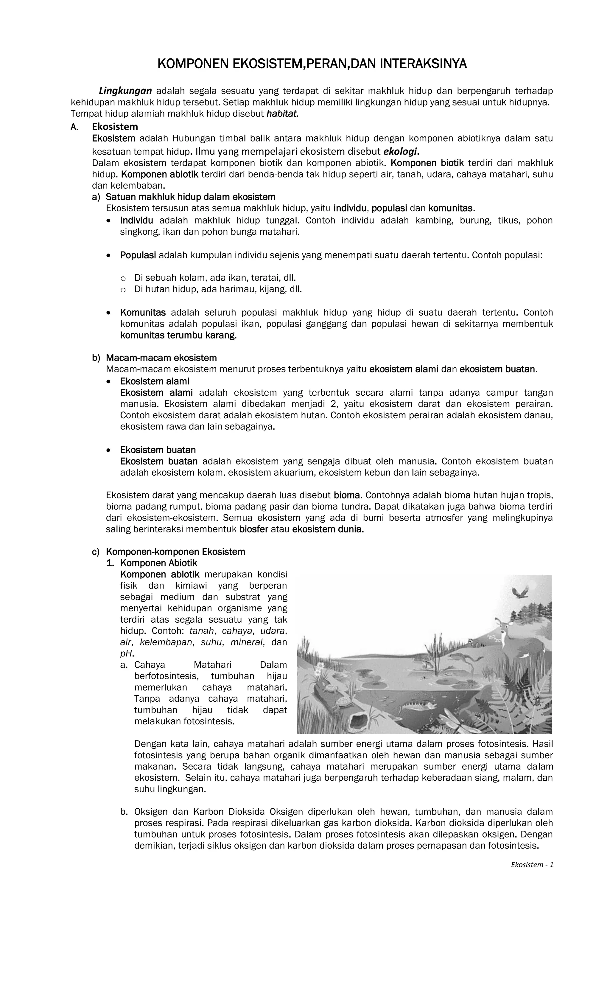 MODUL AJAR PROYEK IPAS KOMPONEN EKOSISTEM | PDF