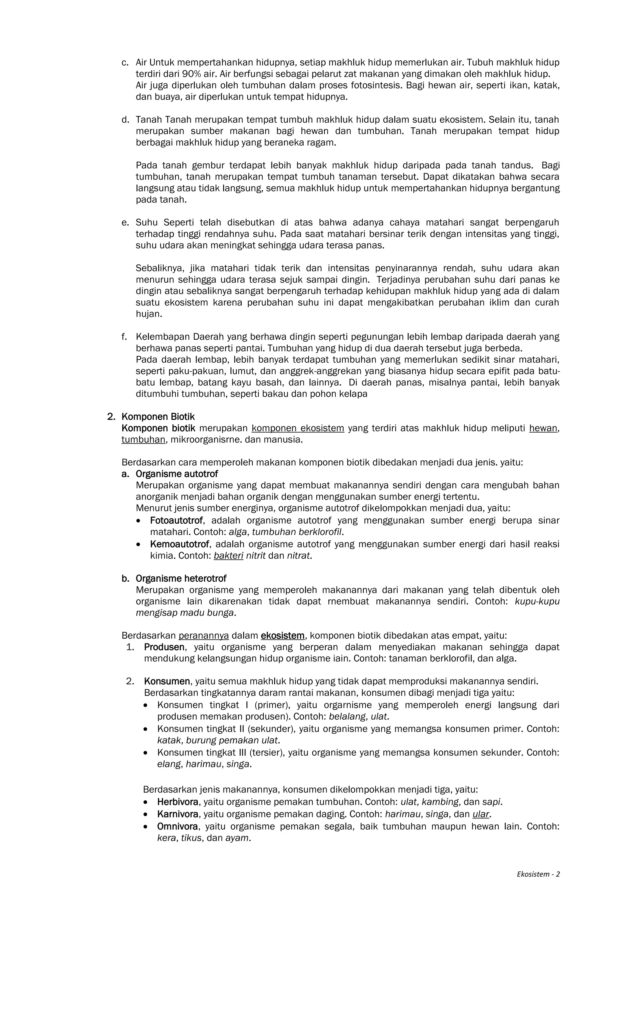 MODUL AJAR PROYEK IPAS KOMPONEN EKOSISTEM | PDF