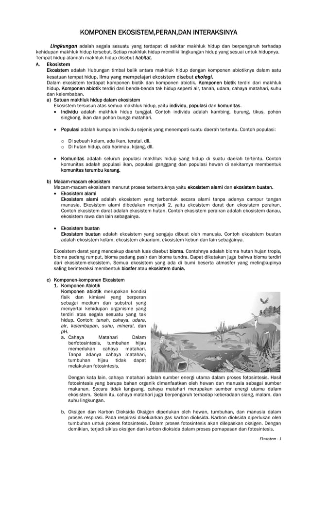 MODUL AJAR PROYEK IPAS KOMPONEN EKOSISTEM | PDF