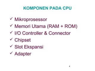 Komponen hardware Komputer | PPT