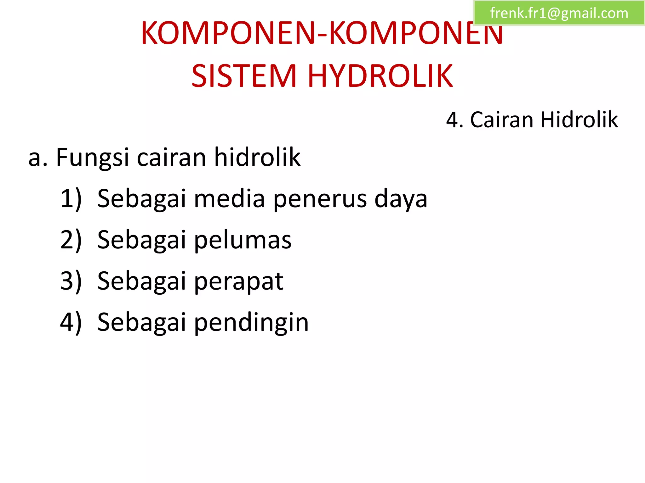 sistem hydrolik | PPTX