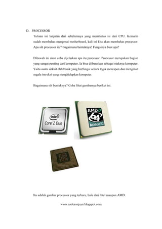 Komponen komputer | PDF