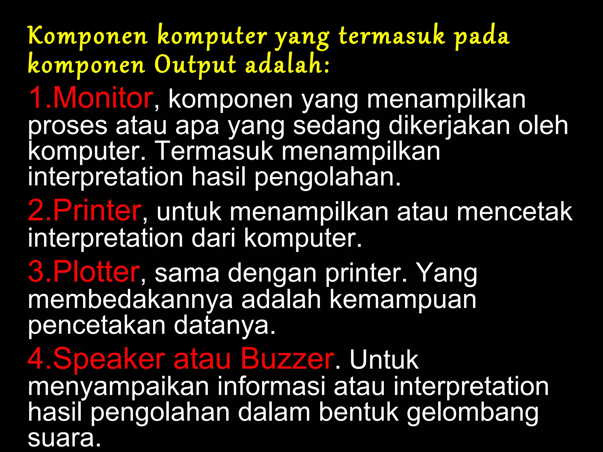 Komponen komputer 5 | PPT